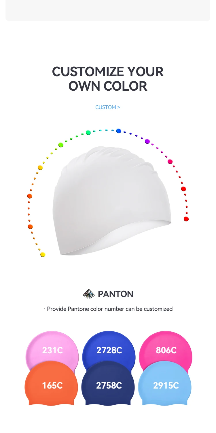 Competition Swimming Hats Silicone Caps for Swimming Pool High ...