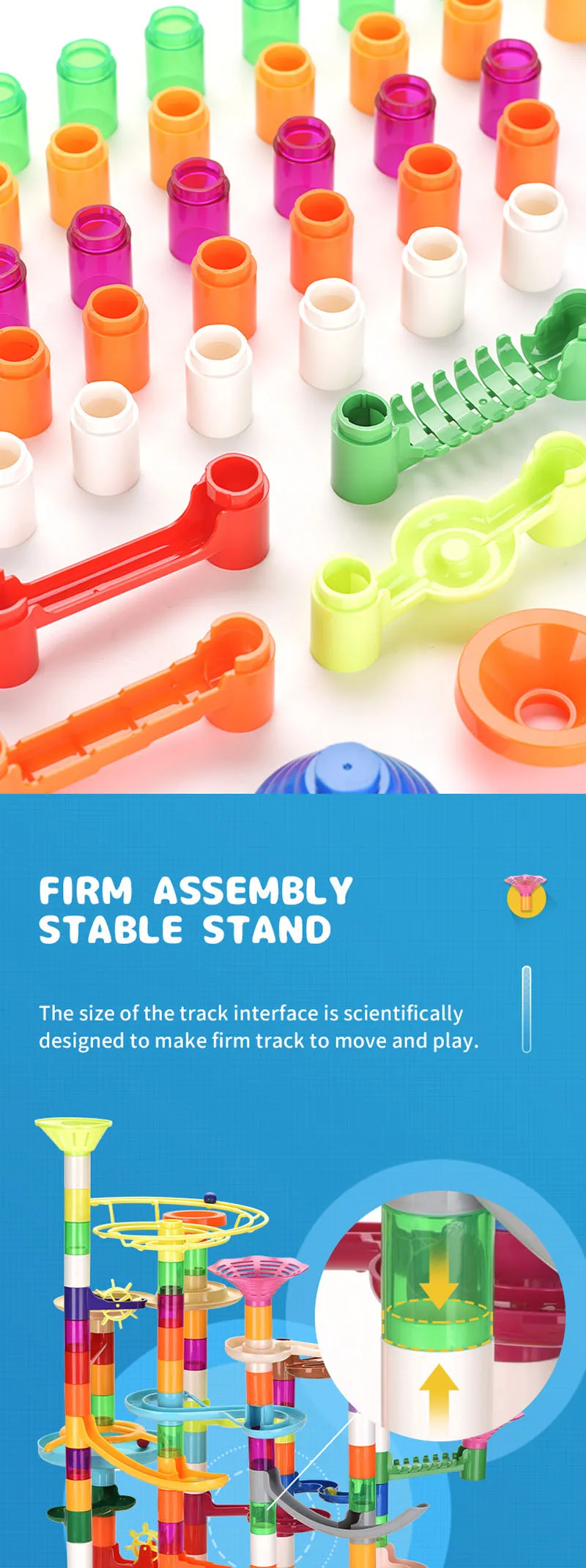 Jinming Children Orbit Maze Building Blocks Diy Toys Children's Plastic ...