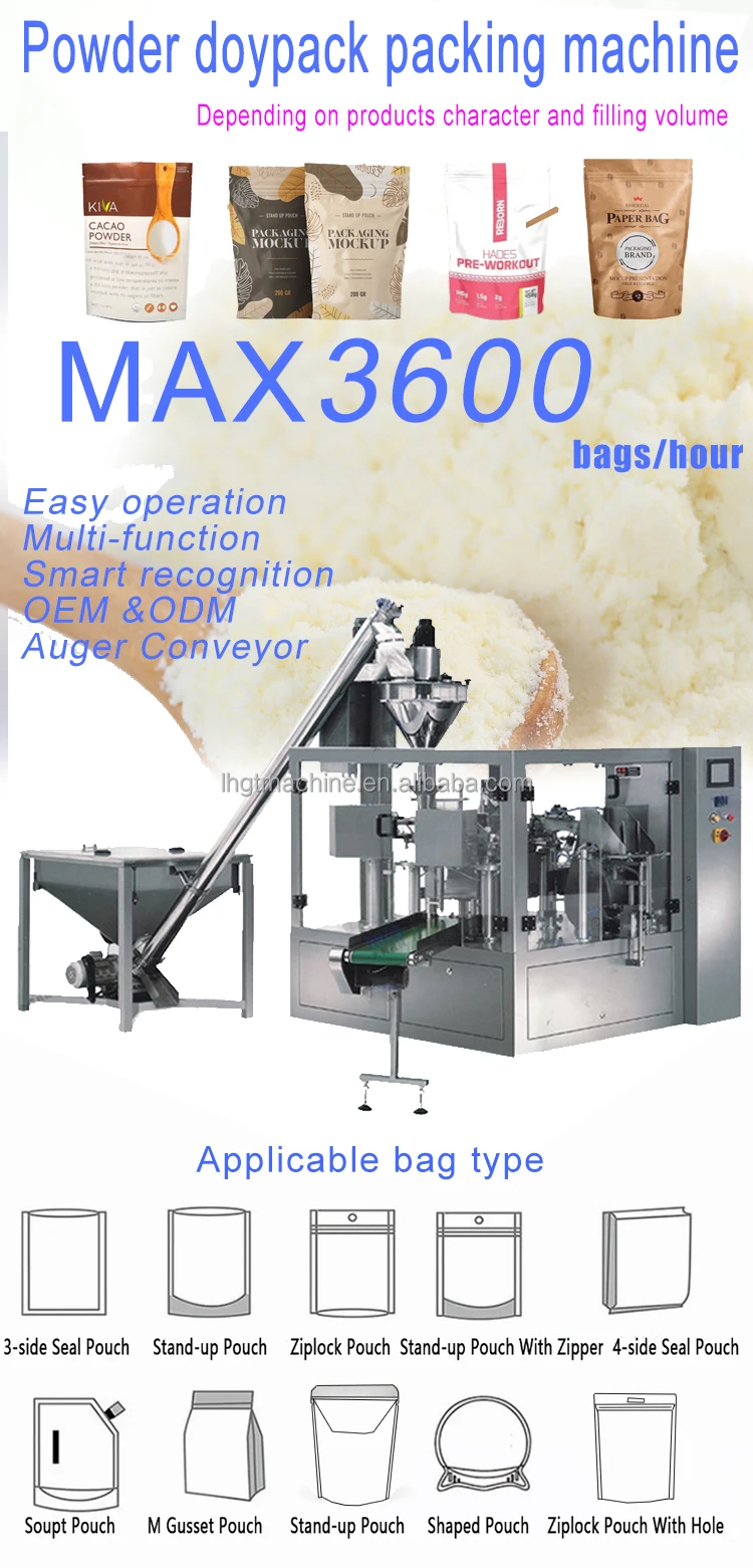 Powder Doypack Filling Sealing Packaging Packing Machine Horizontal ...