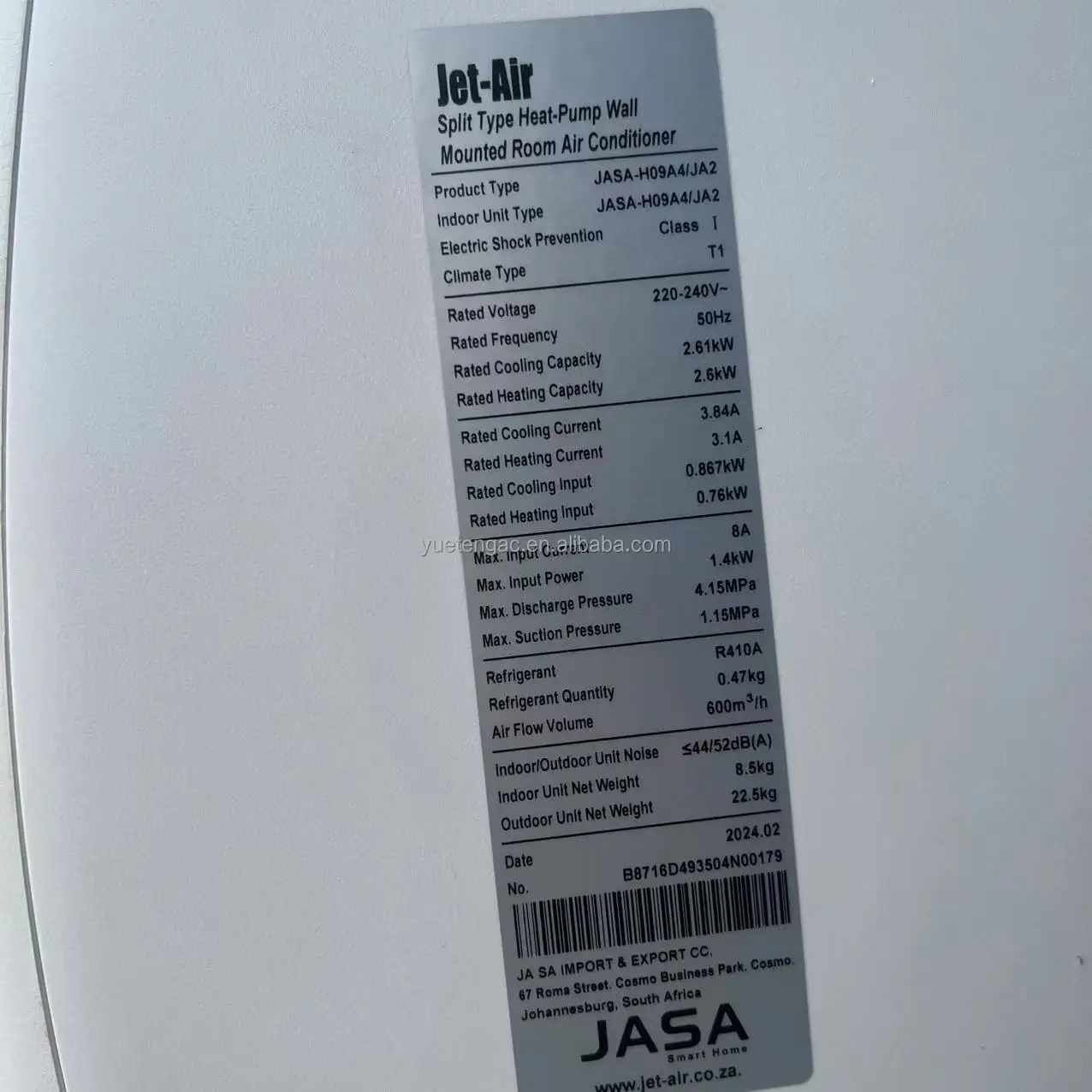 Jetair 9000btu Smart WIFI Air Conditioner - Efficient Cooling
