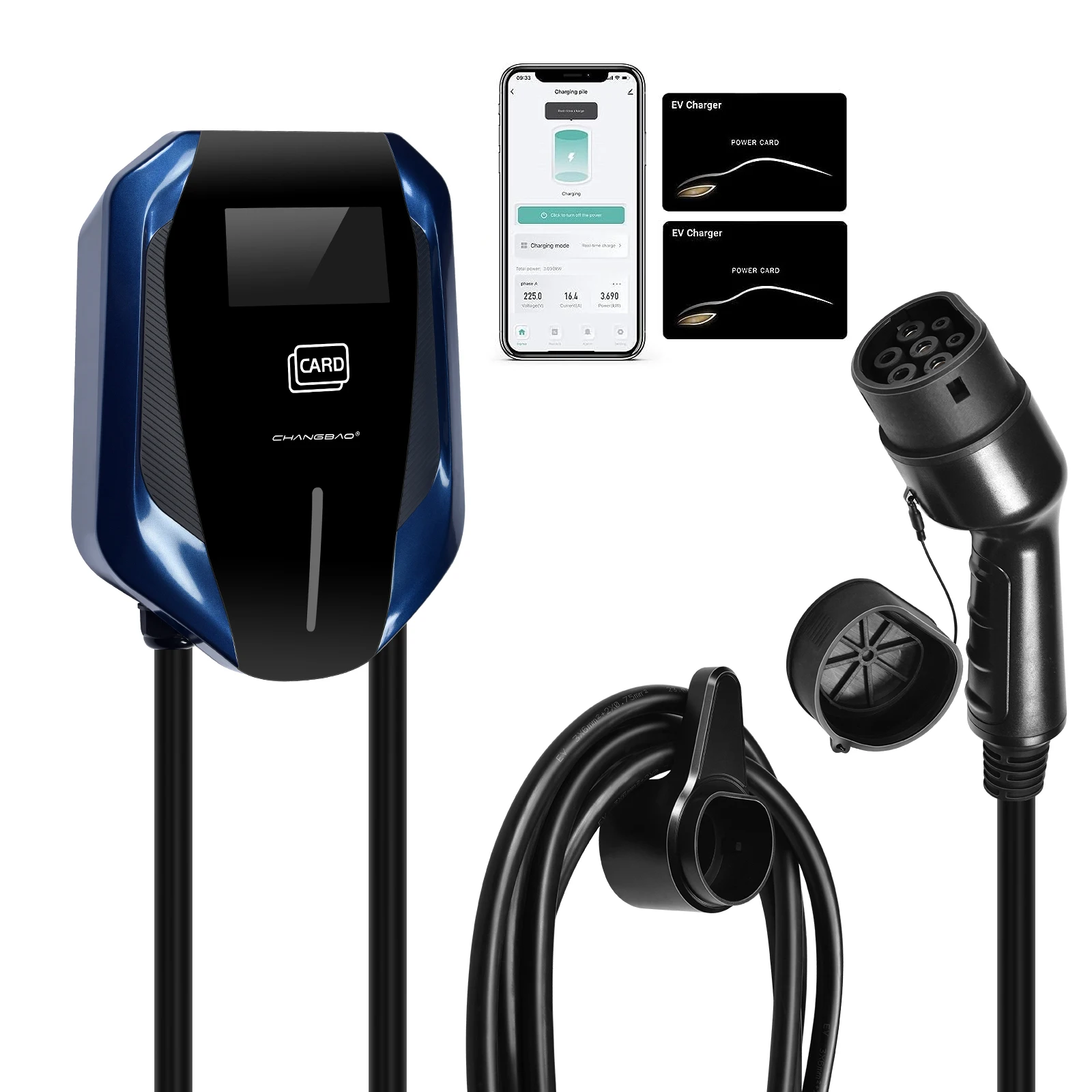 11kw 22kw Wallbox Ev Charger Station Level 3 Rfid App 3-phase Type 2 ...