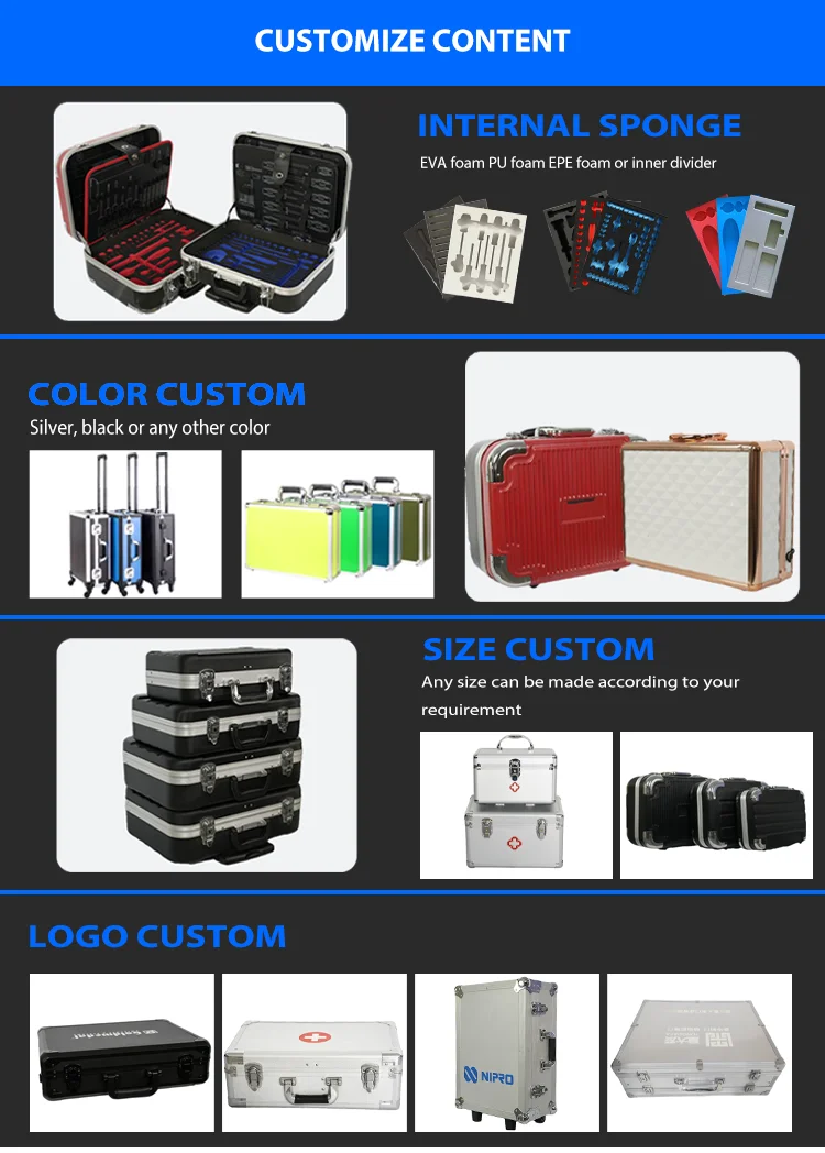 Customized Portable Product Display Case Tool Equipment Aluminum ...