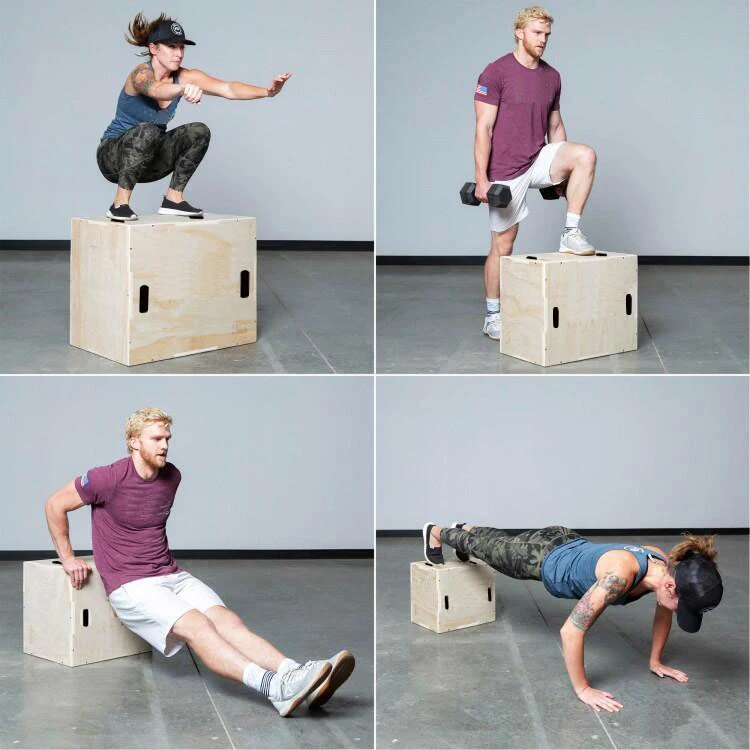 Wooden Box Jumping Exercise Bouncing Stool For Physical Fitness3 In1 ...