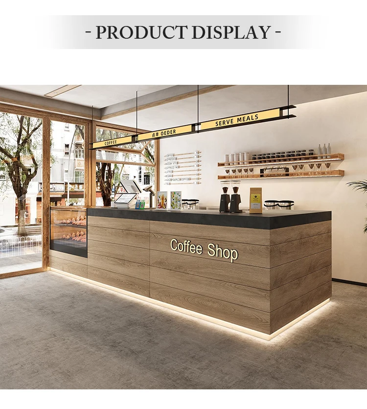 Custom Wood Bar Design for Bakery Cafe - Modern & Durable