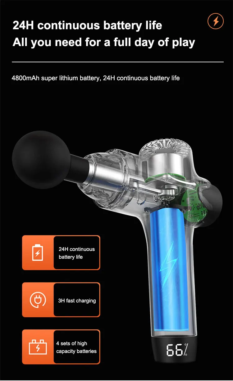 Body Massager Gun Cordless Electric Percussion Relax Fitness Massage ...