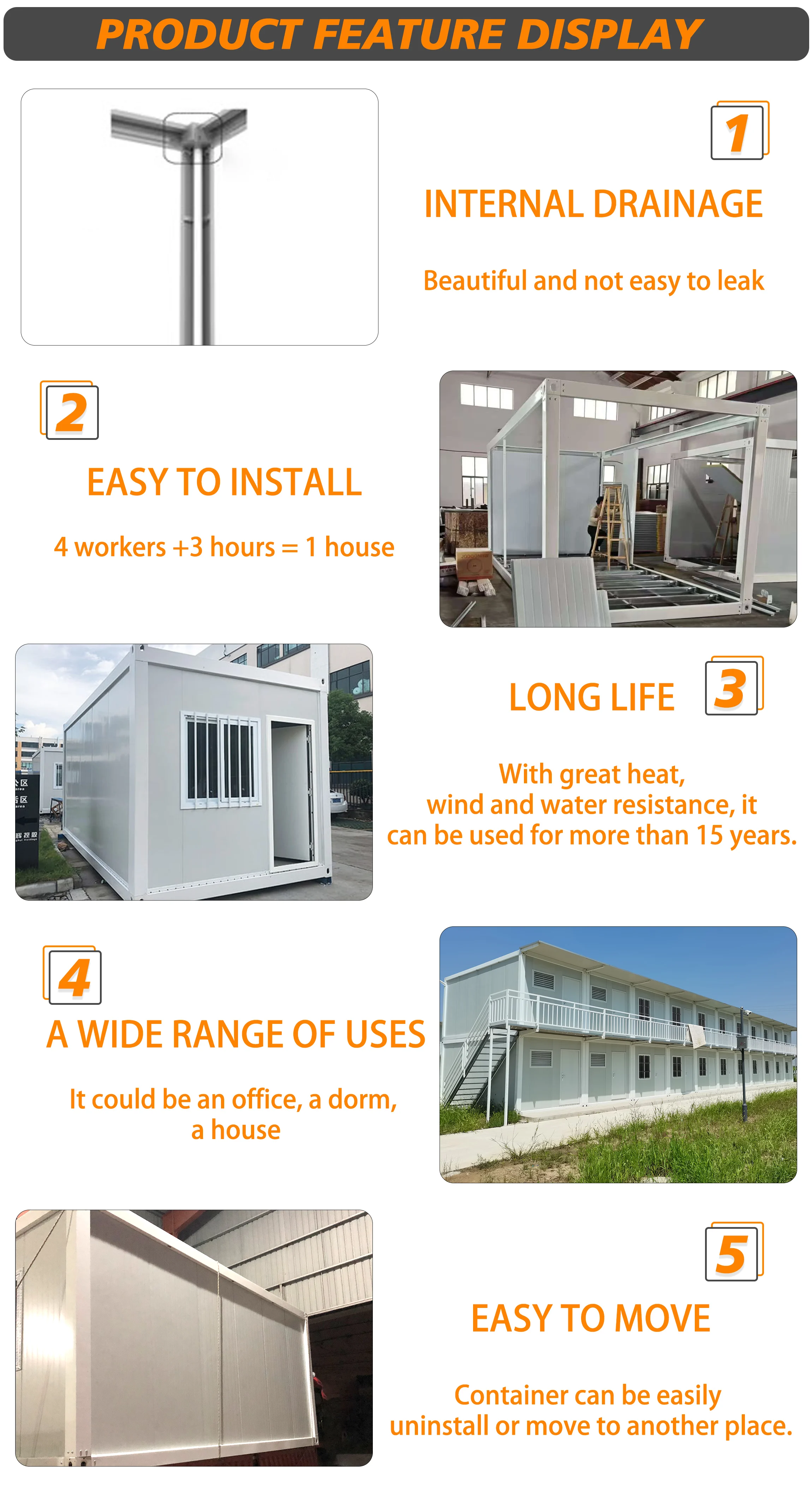Luxury 1 2 3 4 Bedroom Modern 2-Storey Prefabricated Flat Pack ...