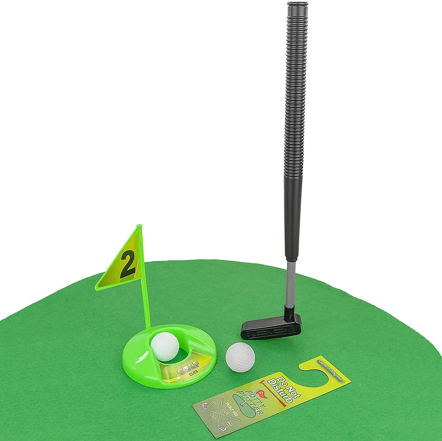 Mini Toilet Golf Potty Time Putter Game - Funny Gift
