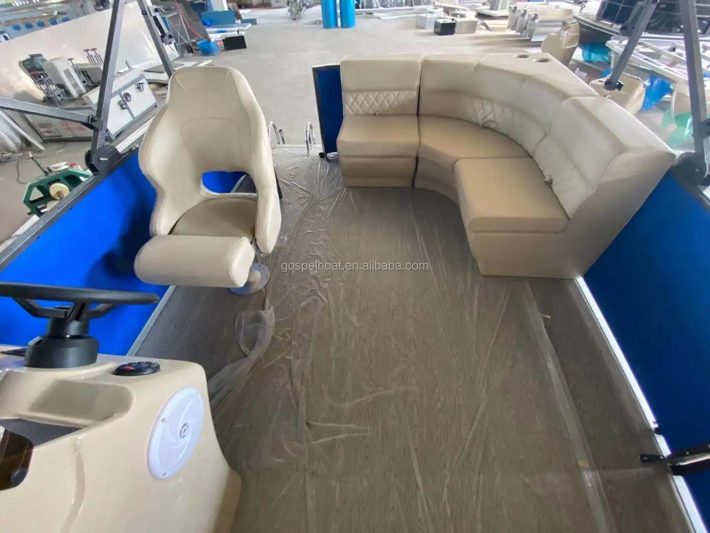 Marine Grade Vinyl Deluxe Lounge Boat Helm Seat And Boat Stainless ...
