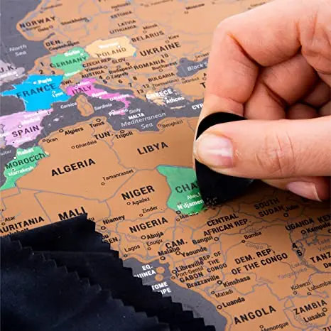 Factory Custom World Map Travel Poster Scratch Off World Map - Buy Map ...