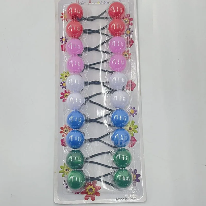 Crystal Twin Beads Ponytailers- Big Ball Bubble Bead Ponytail Holder ...