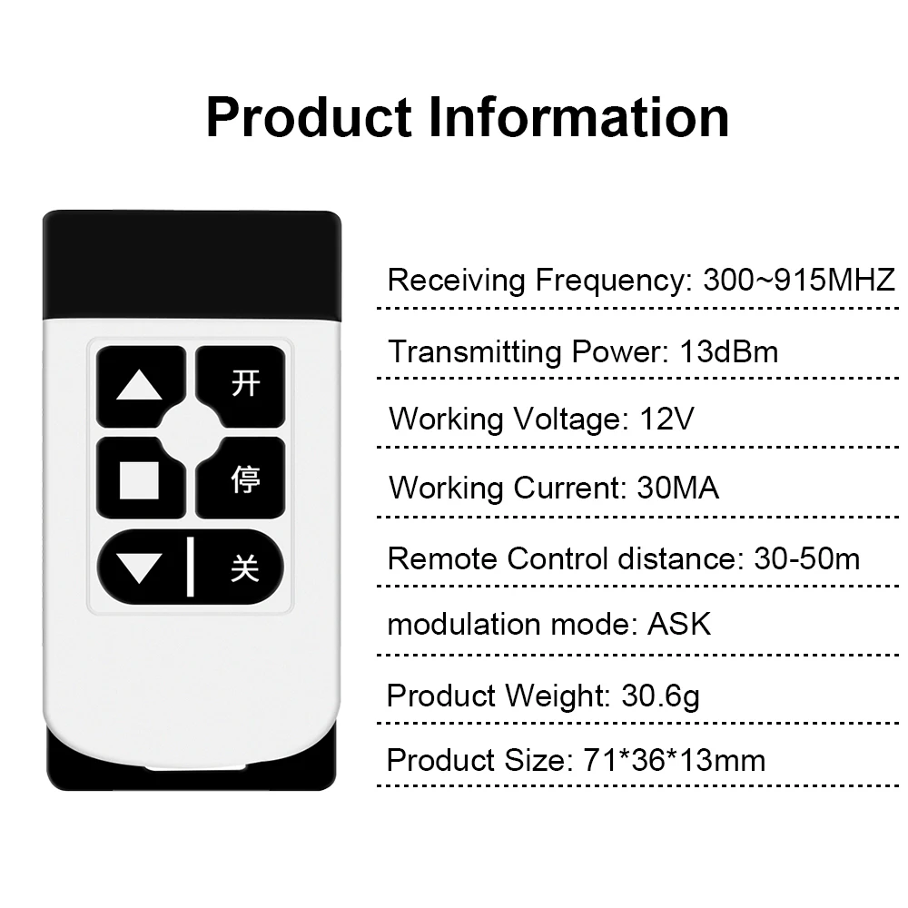 6-button Garage Door Remote Control Duplicator - 315MHZ-868MHZ