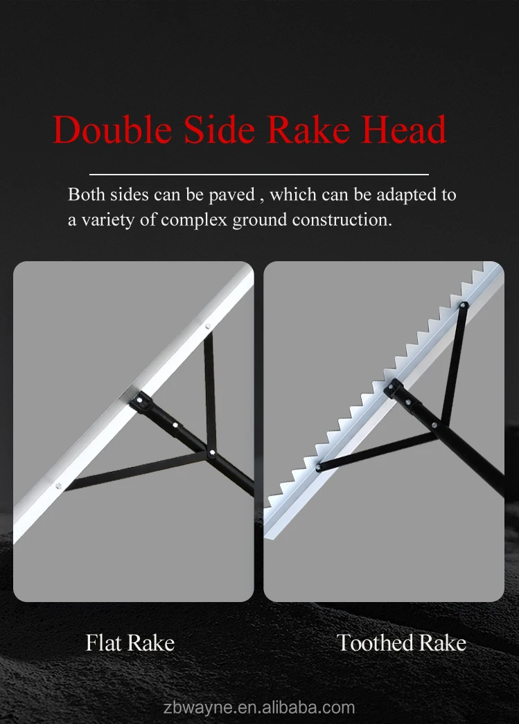 915mm Concrete Tools Braced Aluminum Landscape Rake Lute Rake Asphalt ...