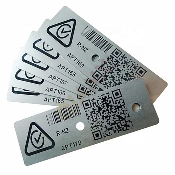 Metal Engraved Serial Number Nameplates Qr Code Barcode Aluminium Asset ...