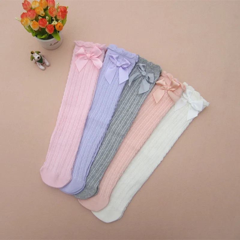 Long Tube Kids Child Sock Baby Girls Socks Knee High With Bows Princess ...