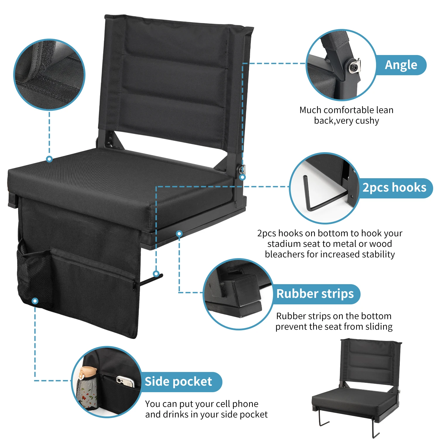 Sport Folding Bleacher Chairs - Portable & Durable Seating