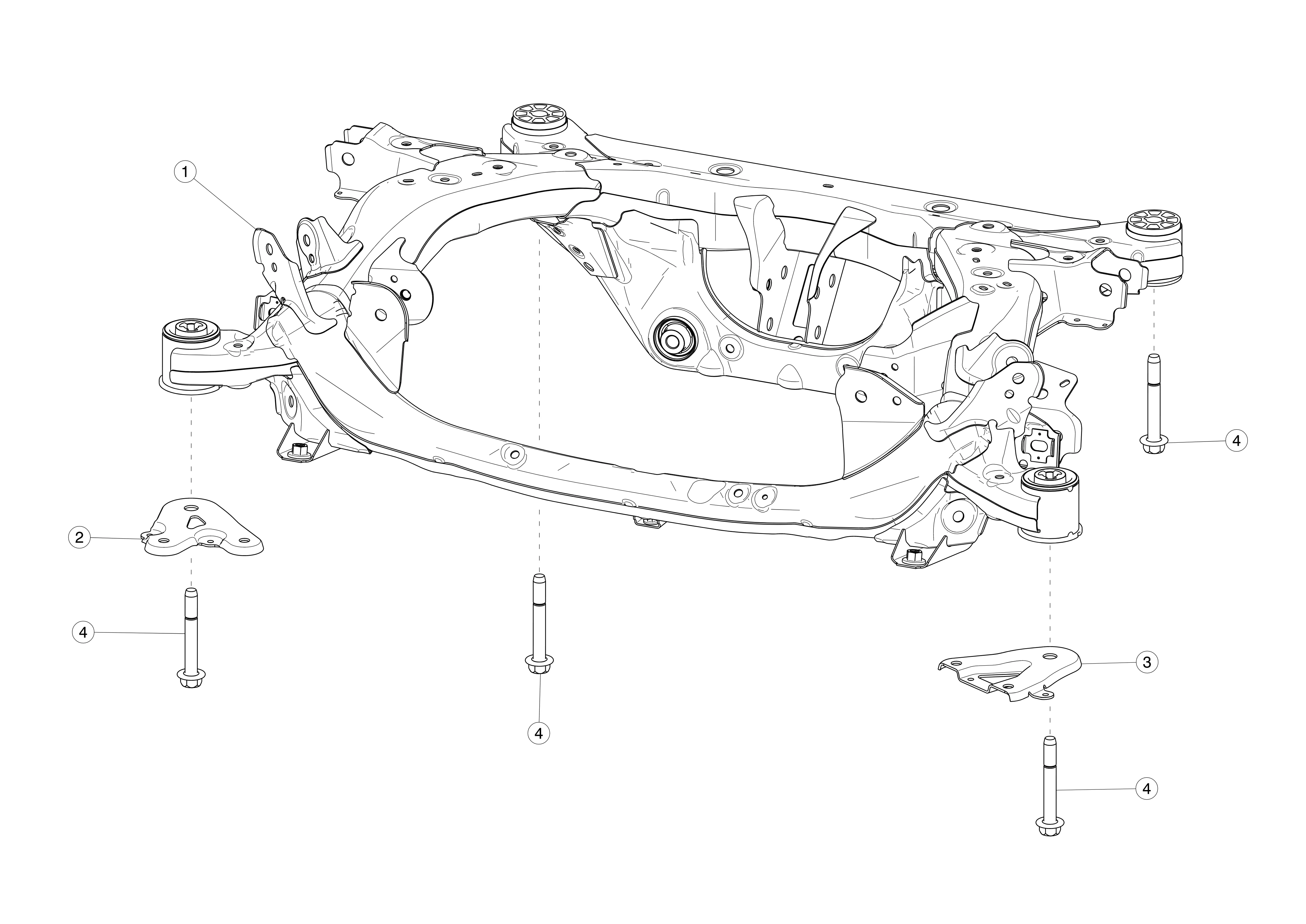 Bainel Rear Subframe Structure For Tesla Model Y 2019-2021 1044580-01-c ...
