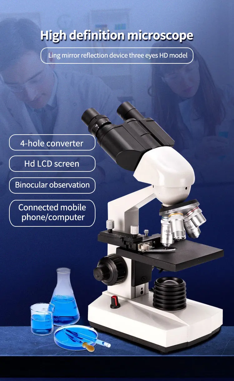 5000X Professional Laboratory Compound Optics Trinocular Microscope ...