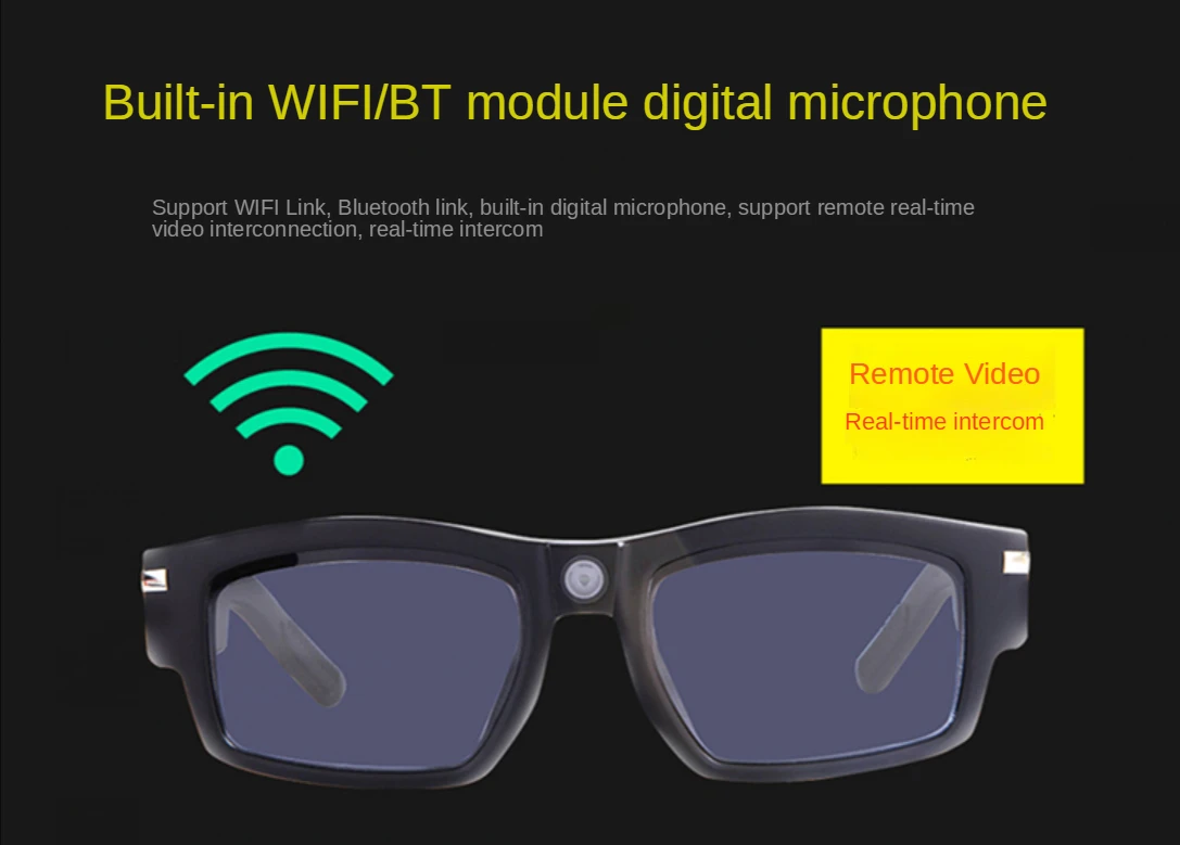 WIFI Smart Bluetooth Camera Glasses with Polarized Lens
