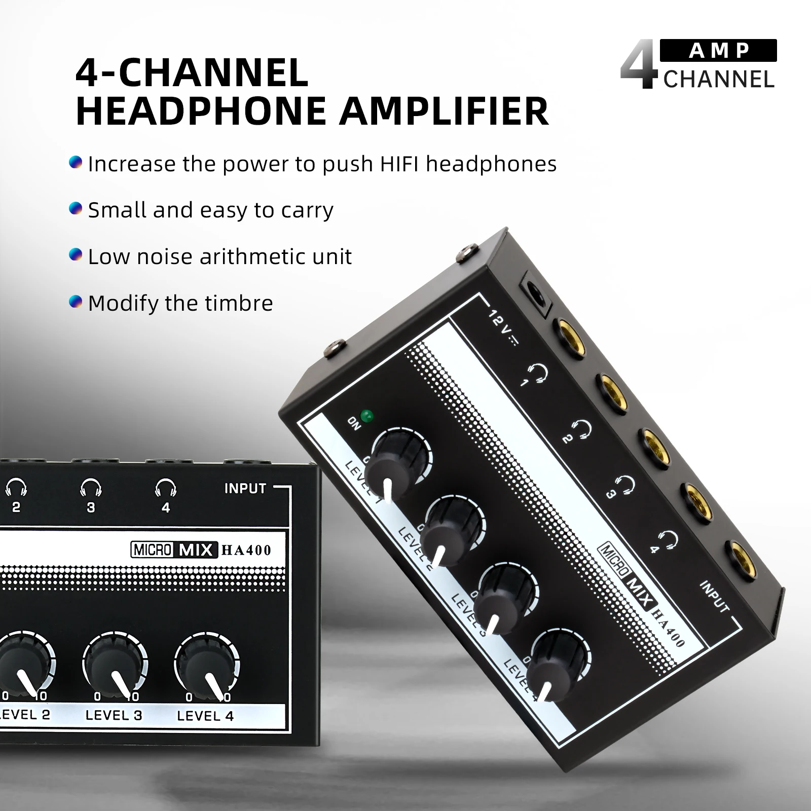 4 Channel Compact Amplifier Ha400 Stereo Separation Mini Amplifier Suitable For Audiophile ...