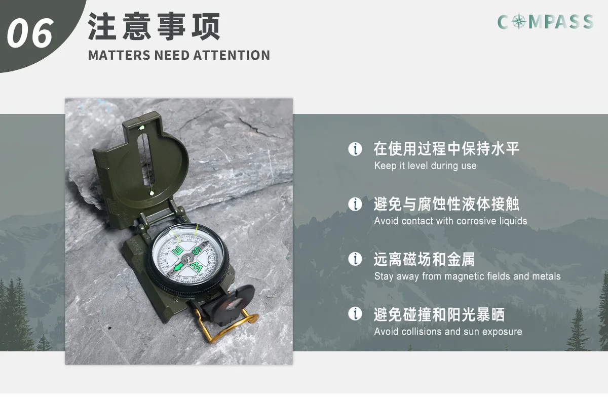 Professional Metal Shell Nautical US Compass for Outdoor Hiking