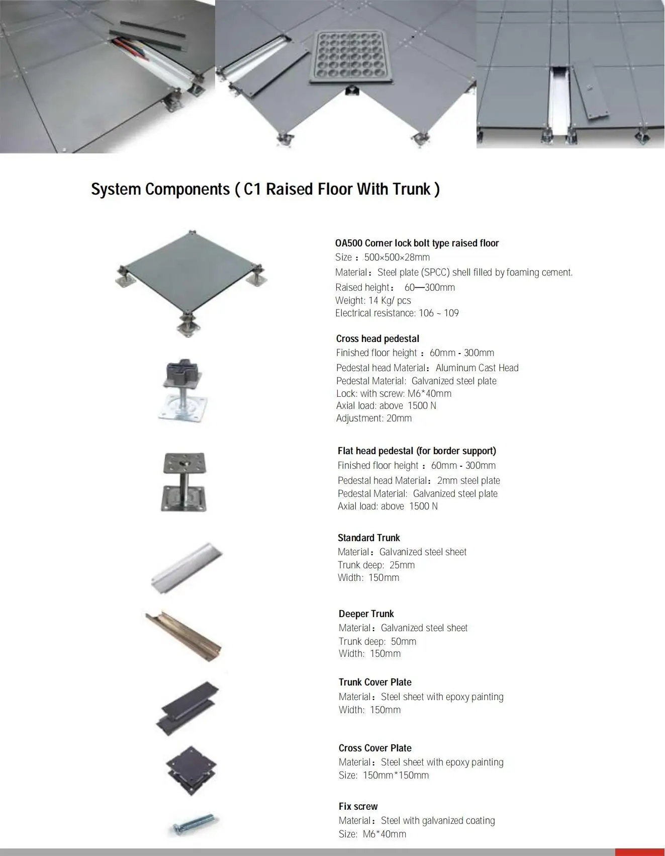 Data Center Raised Access Floor ESD False Floor Modular Decking System ...