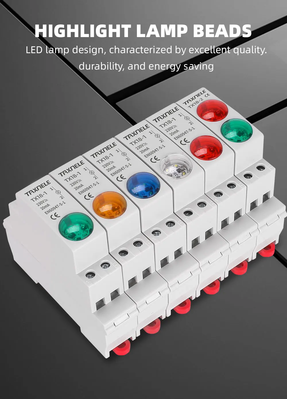 DIN Rail 18mm Indicator Lights - Reliable AC/DC Solutions