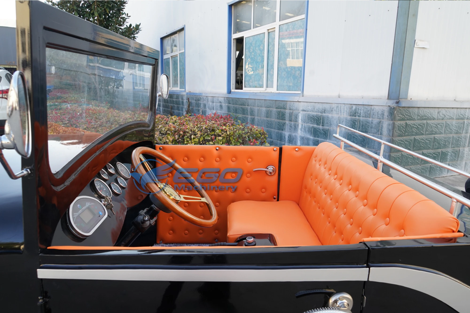 Luxury Electric Vintage Car Without Roof Black Convertible Car High ...
