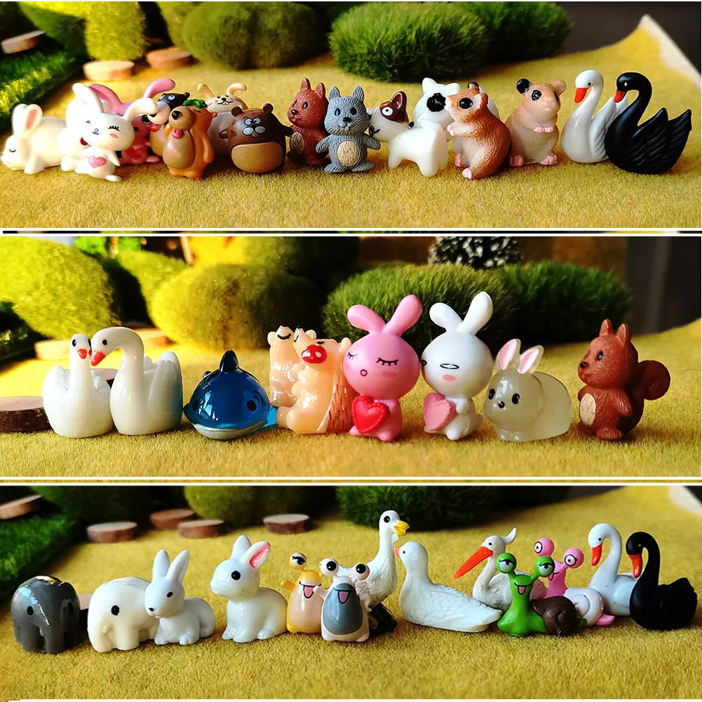 Miniature Resin Animals for Fairy Garden Decor