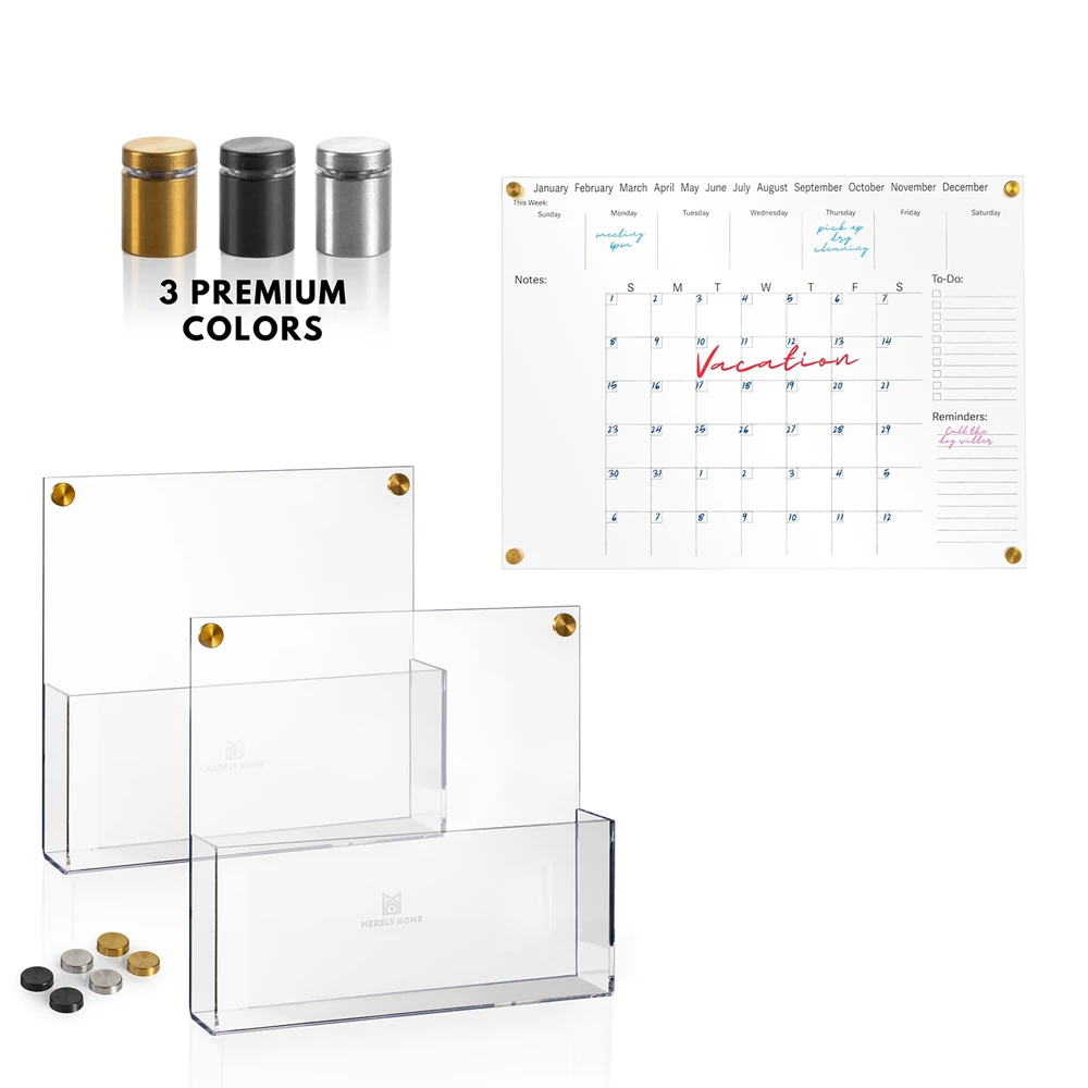 Premium Clear Acrylic Wall File Organizer Mail Holder Wall Mount ...