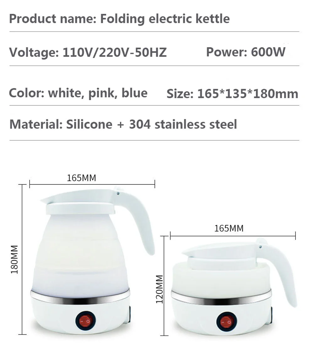 Folding Kettle - Portable, Leak Proof, 600ml Electric Kettle