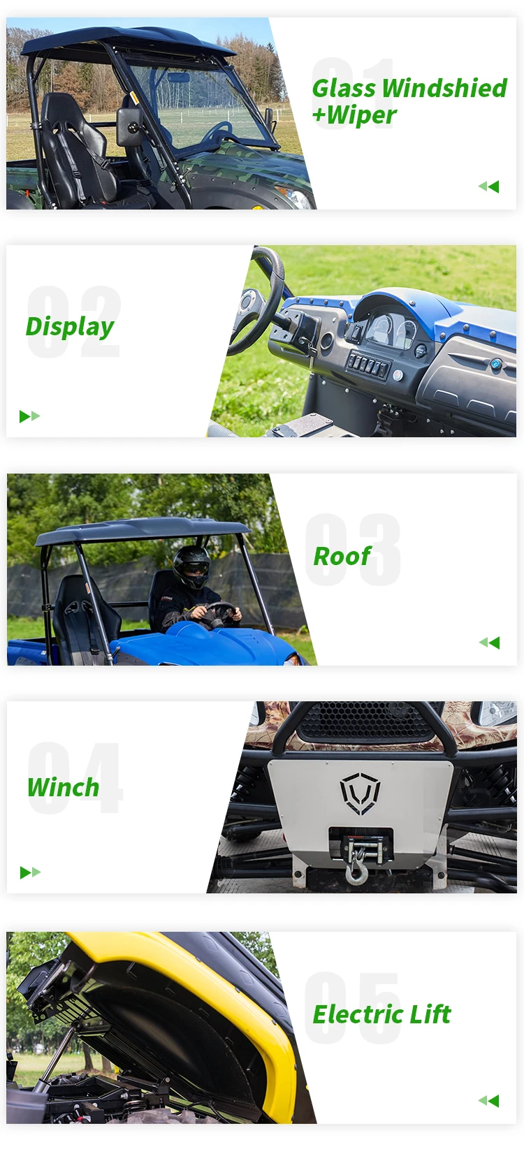 Hot Sale 4x4 10kw Electric UTV Electric Utility Vehicle with Automatic ...