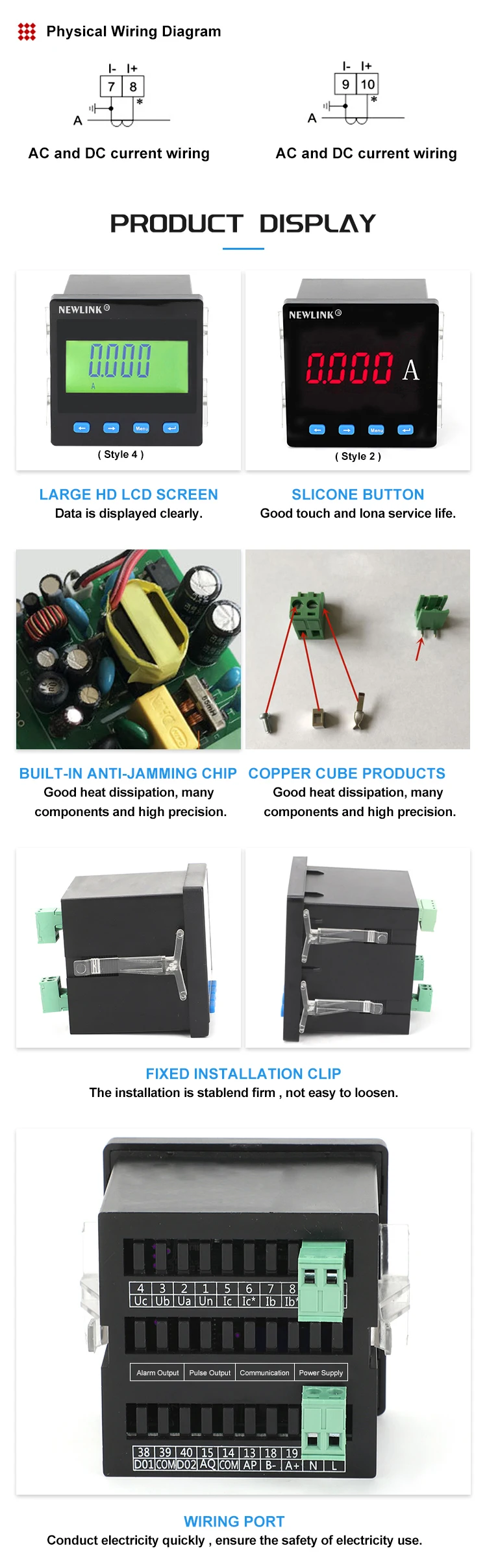 CE IEC Digital Meter 1p Ammeter DC Digital Meter Small Size Sensitive ...