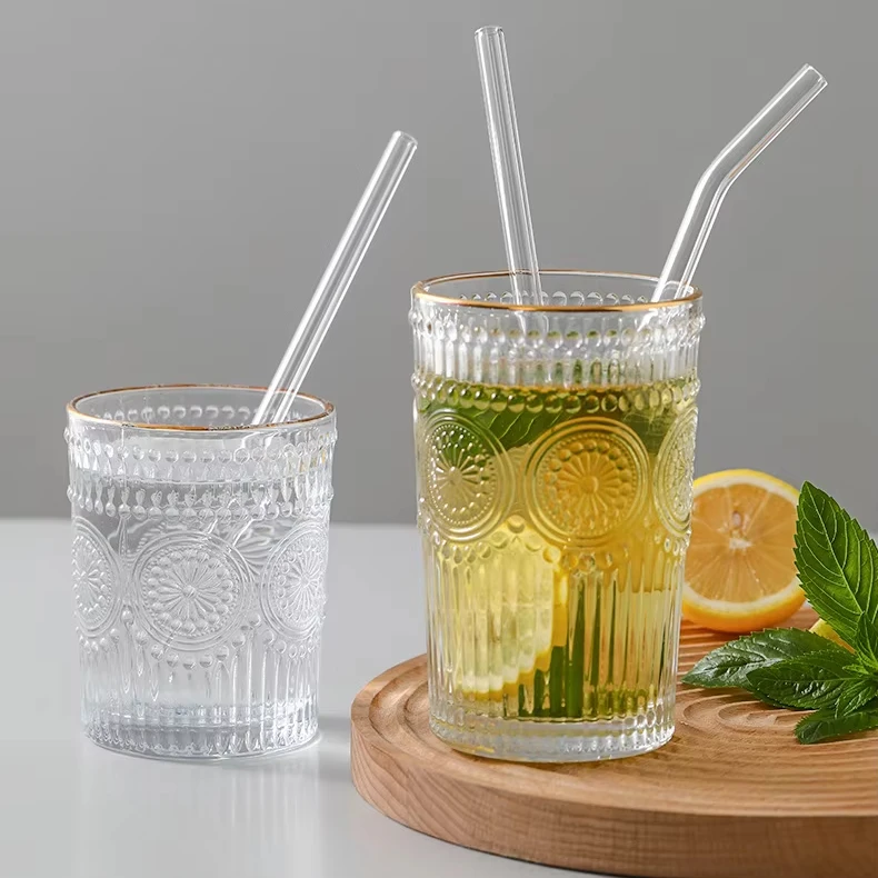 High Quality Transparent Glass Drinking Straw Set Customizable Logo ...