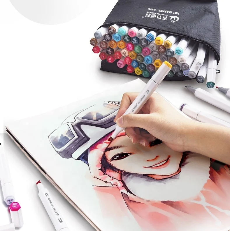 School Art Made of Plastic with 80 Colors - Dual Marker Pen Set for Kids