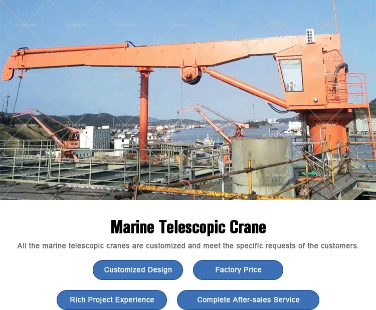 20 Ton 35t Marine Telescopic Arm Boat Lifting Crane Articulated ...