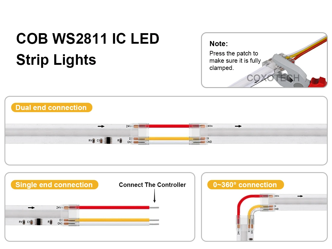 COXO Digital COB Dream Color Ws2811 Led Strip - 50000hrs