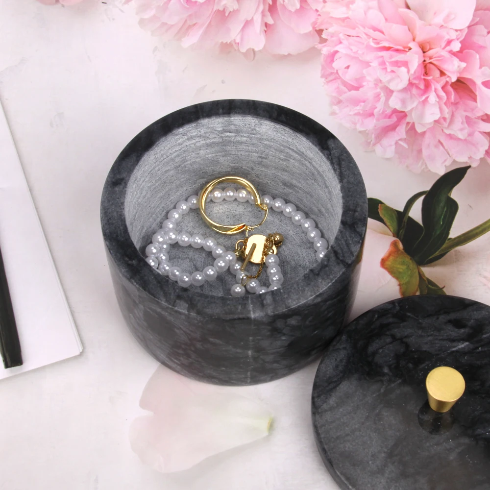 Customized Luxury Houseware Decor Round Natural Nordic White Marble ...