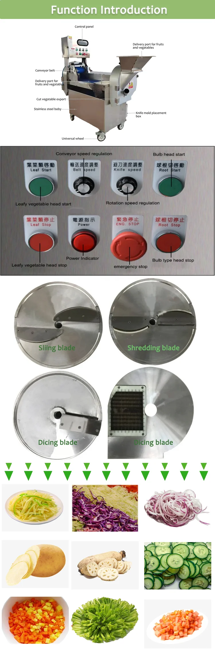 Stainless Steel Diced Carrot Potato Cucumber Onion Spiral Vegetables ...