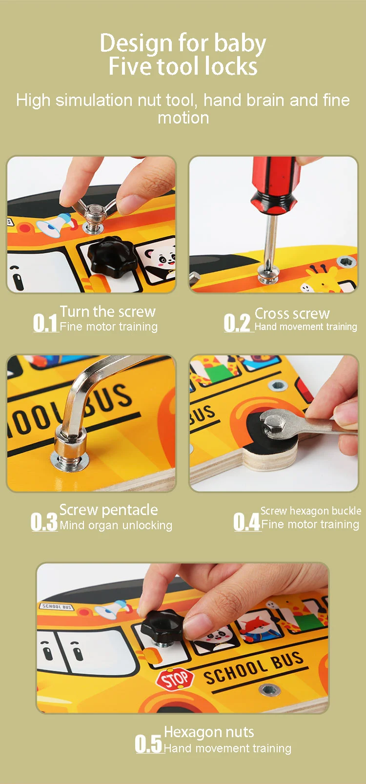 Kids Early Educational Assembly Workbench Tools Wooden Car Toy Daily ...