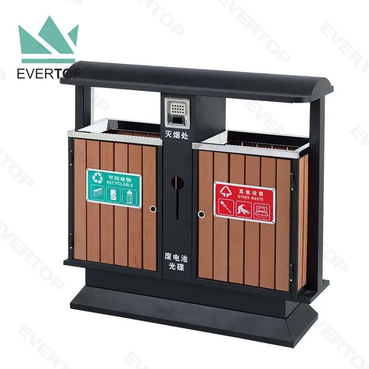 Dual Triple Sort Trash Cans Recycle Dustbin Indoor Outdoor Recycling ...
