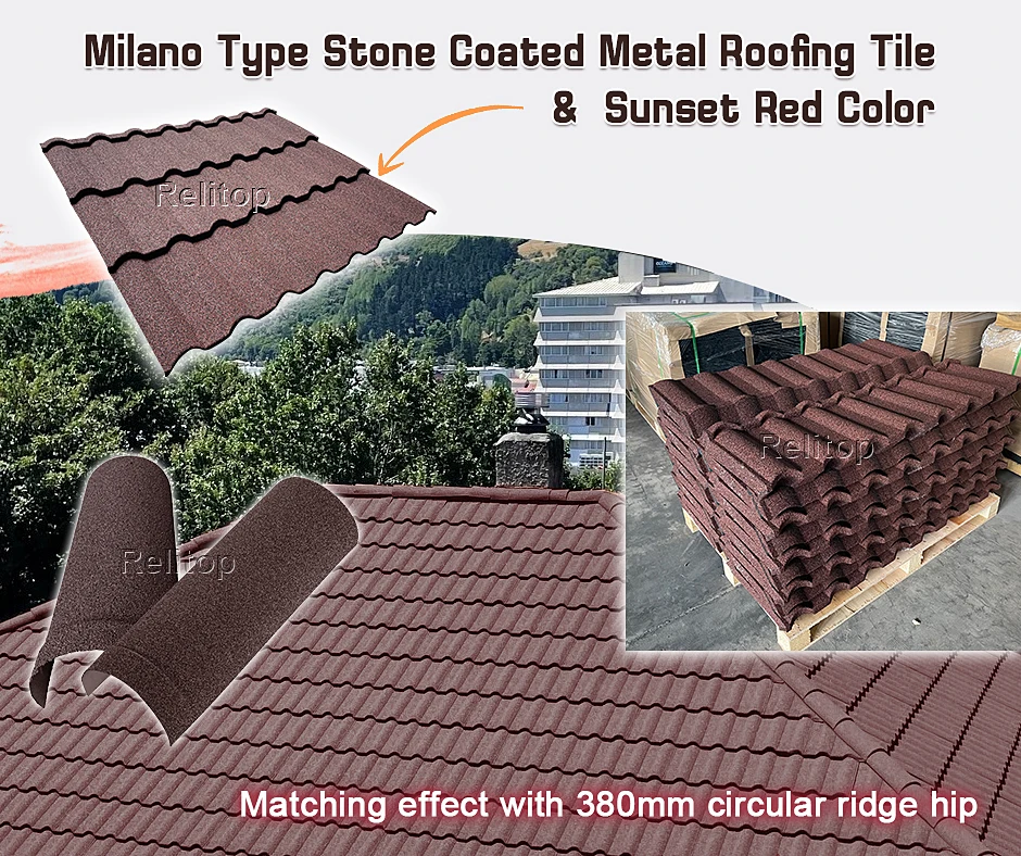 Milano Type Roof Sheet - Sand Stone Coated Steel Tiles