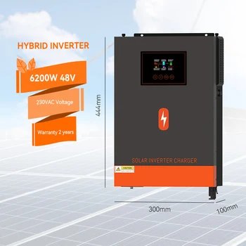 Powmr 6.2kw 48v 220v Solar Inverter Charger Built-in 120a Mppt Charge Controller Hybrid Solar ...