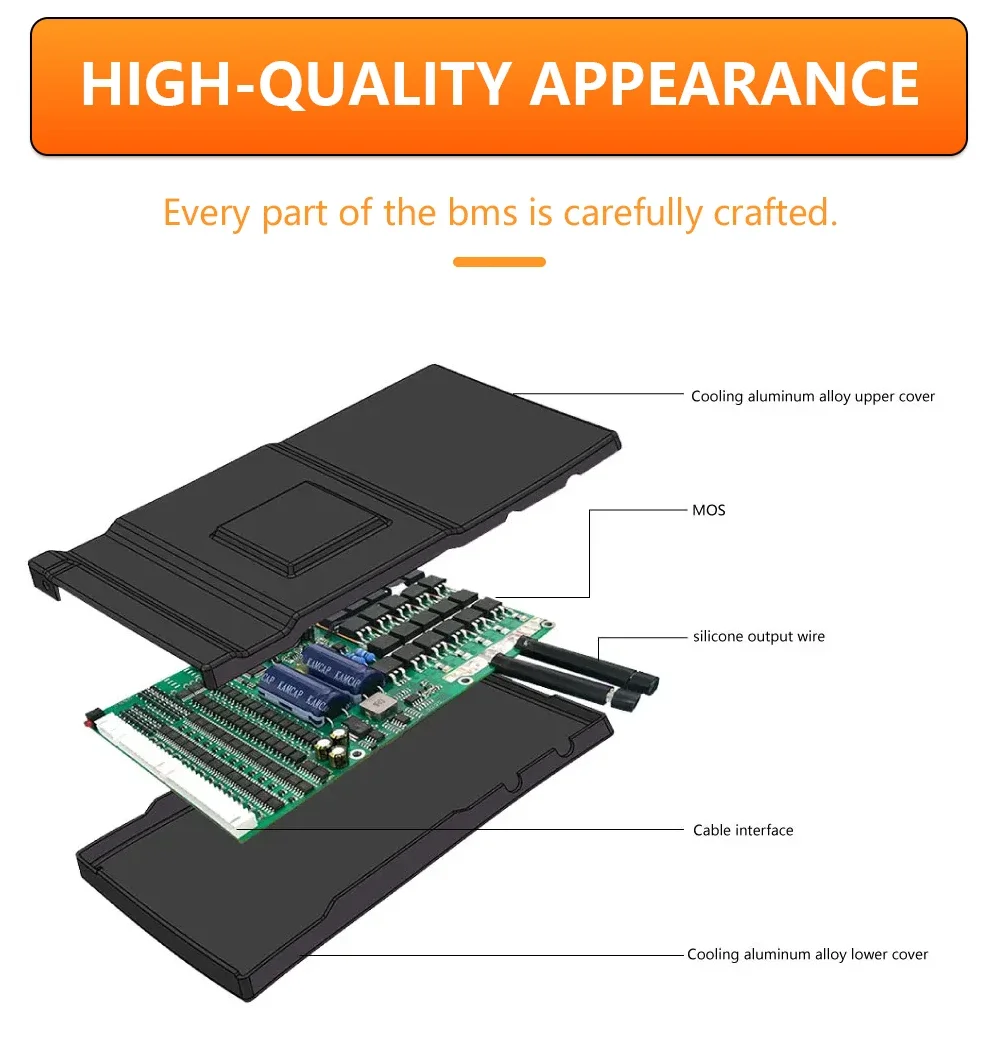 LPF LTO Li Ion BMS 8S-24S Smart Protection Board 100A 200A