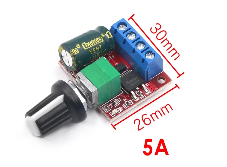 PWM DC Motor Speed Controller - 5V-35V, 5A Switch Function