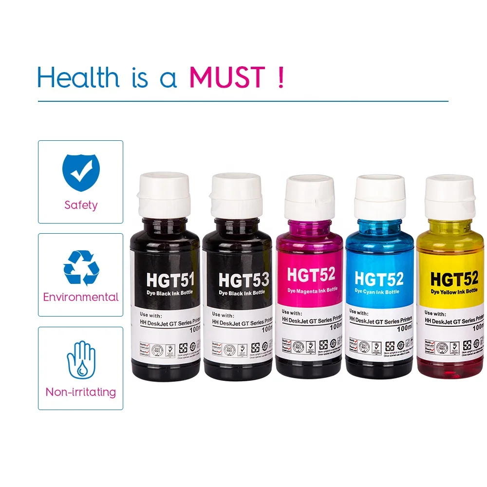 Ink-tank Gt51 Gt 51 52 53 53xl Gt52 Gt53 Gt53xl Black Compatible Bottle ...