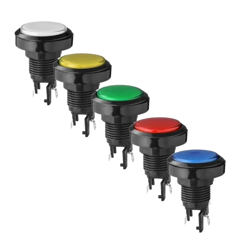 High Quality Big Round 12volt 45mm Dome Convex Shaped Type Led Illuminated Push Buttons Plastic ...