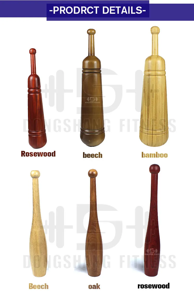 Oak Wood Tear Drop Indian Clubs - Perfect for Shoulder Workouts