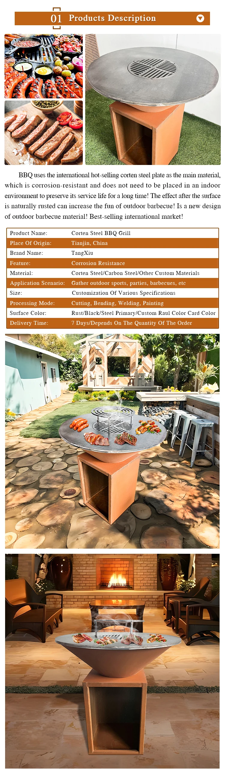 Outdoor Corten Steel Wood Burning Smokeless Wood Fire Pit - Buy Outdoor ...