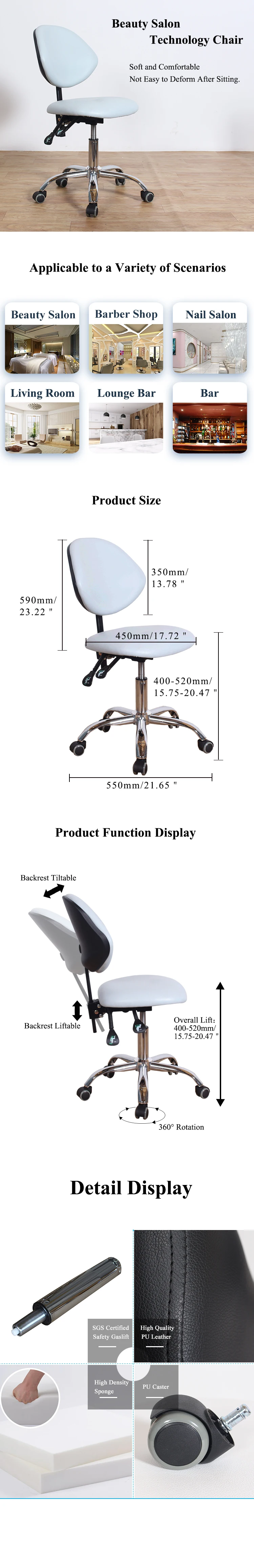 Modern Beauty Salon Dentist's Swivel Chair Hospital Facial Stool ...