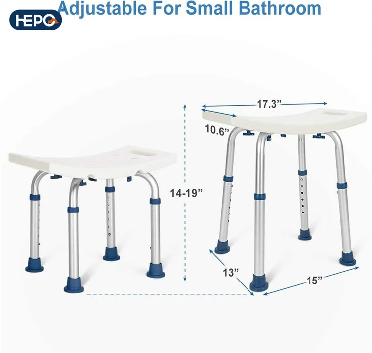 Alibaba.com: HEPO Bath Stool, Height Adjustable Shower Seat, Tool-Free ...
